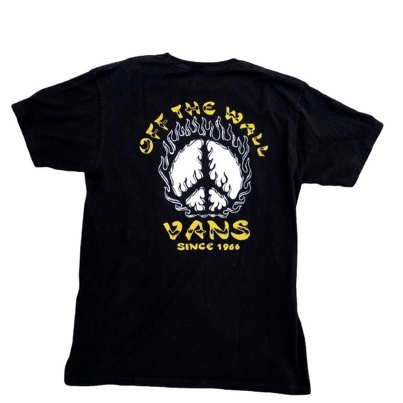Vans | Shirts | Vans Off The Wall Fire Peace Sign Shirtmens Small ...